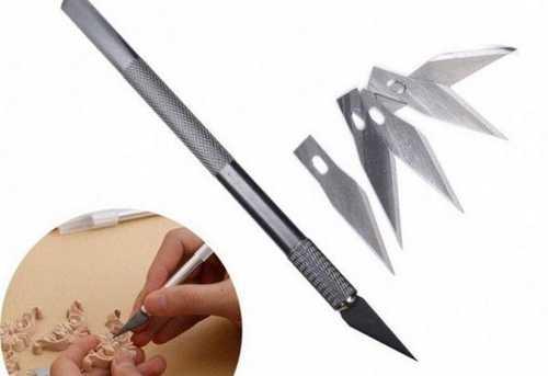 Макетный нож с запасными лезвиями (5 шт.)