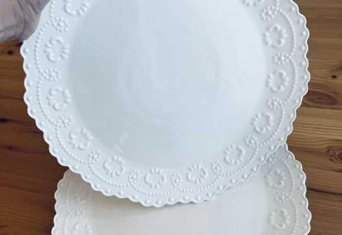 Набор белых тарелок фарфор 26,5 см 2 шт
