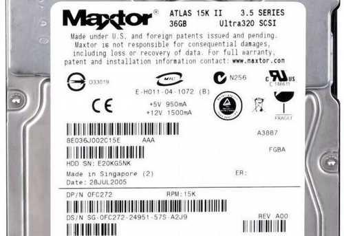 Жесткий диск Maxtor 8E036J0 36Gb U320scsi 3.5" HDD