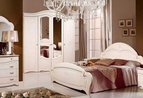 Спальный гарнитур Луиза белый с 4 дв. шкафом