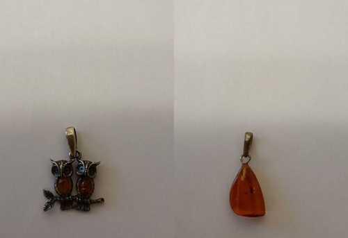 Кулоны из янтаря, ожерелья и браслет
