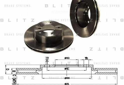 Blitz BS0213 Диск тормозной вентилируемый перед