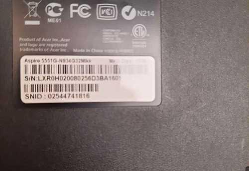 15.6" Acer Aspire 5551G, 320 ГБ, Phenom II X4 N930, RAM 4 ГБ, ATI Mobility Radeon HD 5650 1 ГБ
