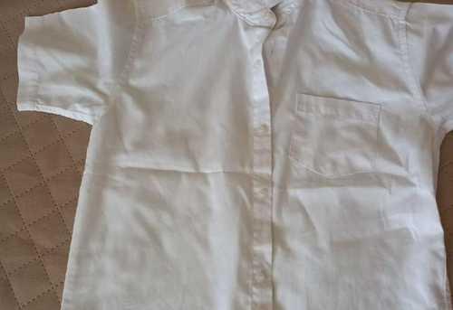 Белая рубашка на мальчика, рост 116-122