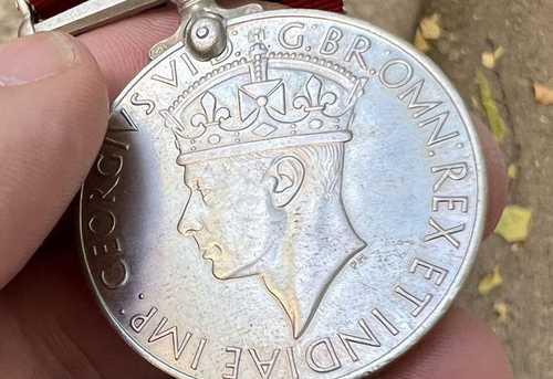 Медаль участнику в вмв Англия Георг VI