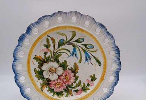 Тарелка настенная Цветы живопись диаметр 26 см