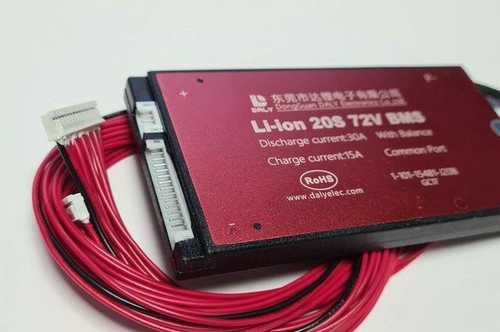 Плата контроля BMS Li-ion 20S 72V 30A
