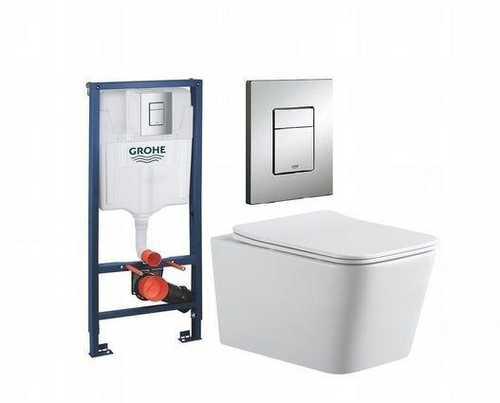 Инсталляция Grohe и подвесной безободковый унитаз