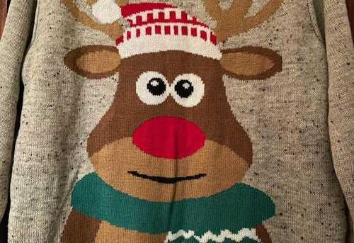 Новогодний мужской свитер с оленем Pull Bear