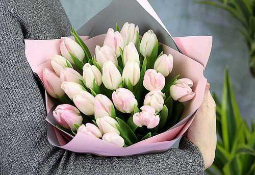 Букет цветов Тюльпаны светло-розовые Тюльпаны