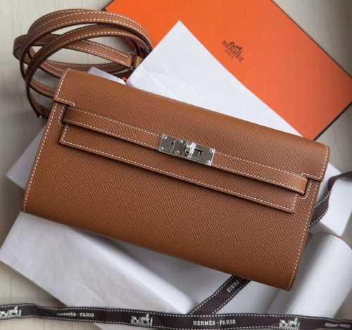 Клатч Hermes kelly to go gold veau epsom phw (36)