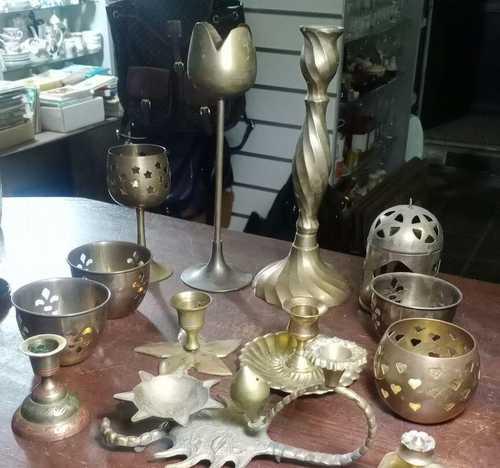 Подсвечник латунь