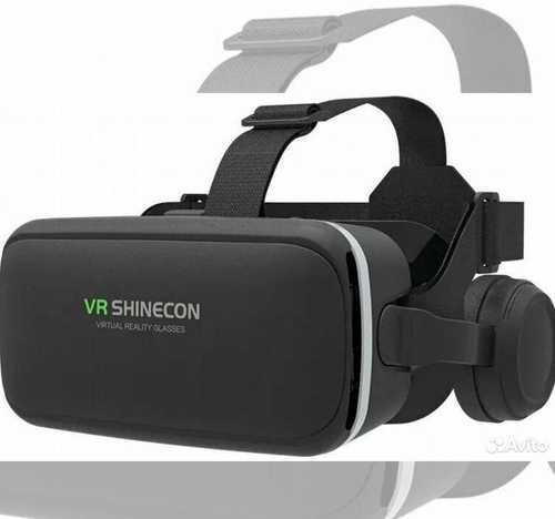 Очки для смартфона VR shinecon с наушниками чёрные