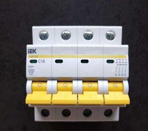 Автоматический выключатель 16А (С) 4п 4.5кА IEK