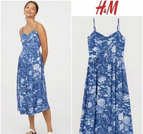 Платье миди цветы H&M 38