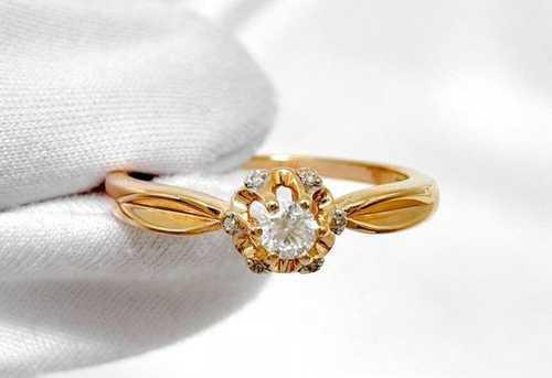 Золотое кольцо с бриллиантами 585 проба 1.72 гр
