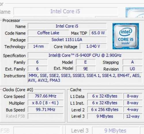 I5 9400F   MB MSI   RAM 2x8   Кулер   бп