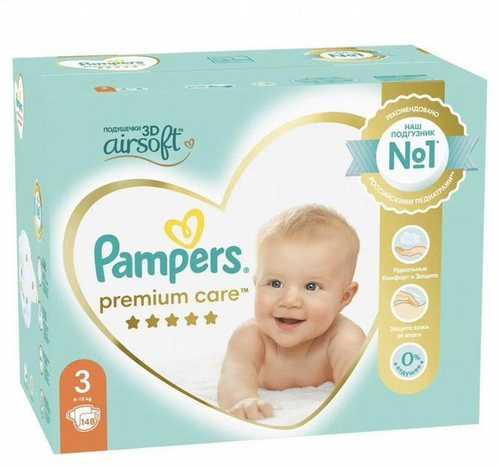 Подгузники pampers premium care 3