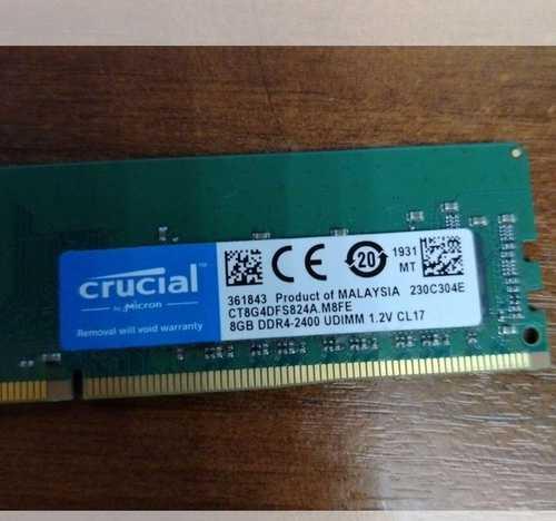 Оперативная память ddr4 8gb crucial 2400