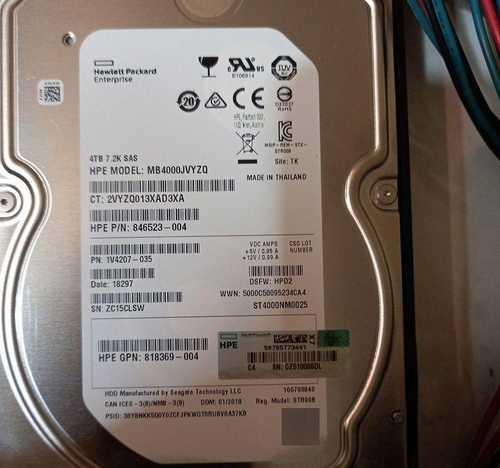 Жесткий диск HPE 4TB 7.2K SAS на запчасти