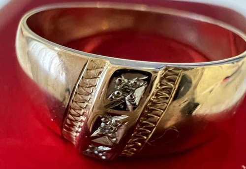 Золотое кольцо чалма с бриллиантами