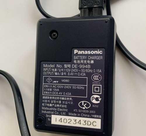 Зарядное устройство panasonic de-994b и акб