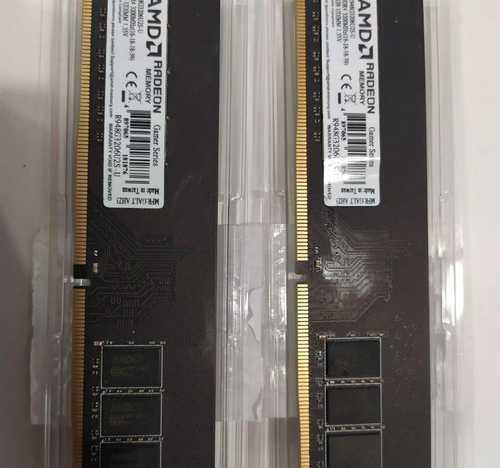 Оперативная память ddr4 8gb 3200 amd 2шт