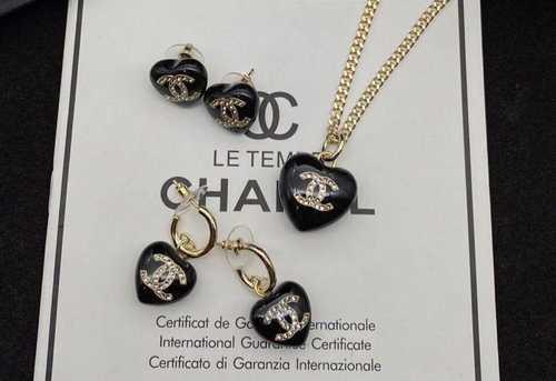 Серьги chanel колье шанель (с клеймом)