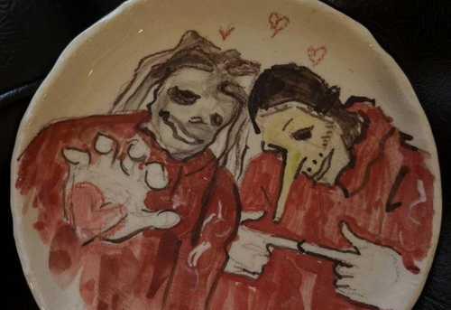 Тарелка Slipknot керамика, ручная роспись