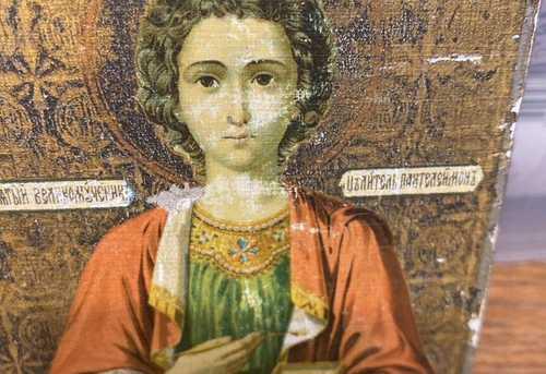 Икона святого Пантелеймона 12х15