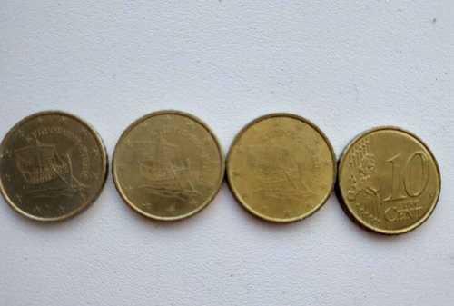 Монеты 10 евро цент 2008 кипр