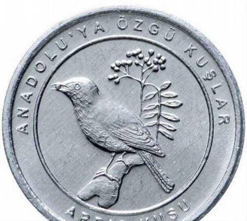 Памятная монета 1 куруш Рябинник. Анталийские птиц