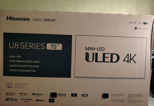 Телевизор Hisense 75U8HQ, 75"(190 см), UHD 4K