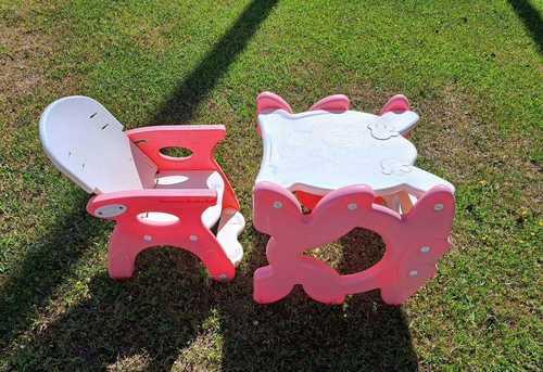 Детская Садовая мебель стол +стул розовый