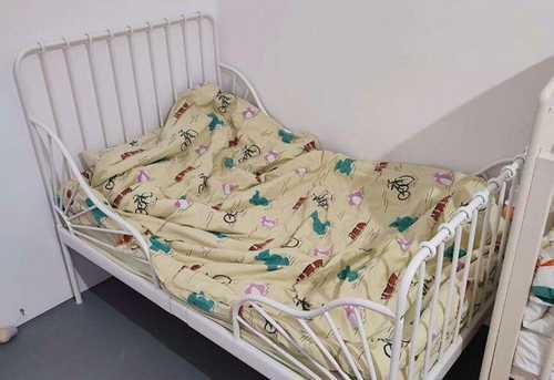 Детская кровать IKEA миннен с матрасом