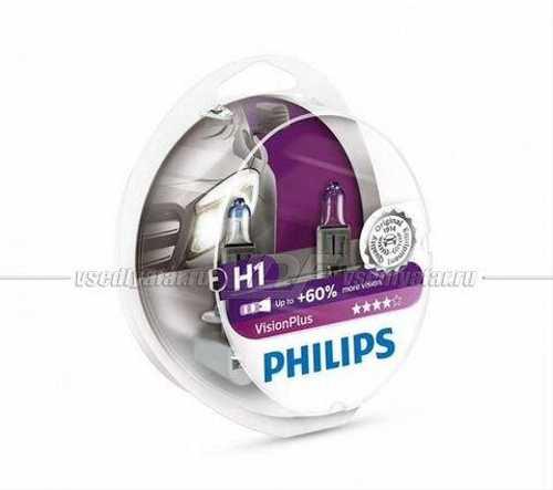 Лампа галогенная philips H1 Vision Plus 12V 55W, 2