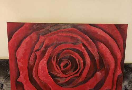Картина маслом на холсте «Сердце розы» 110*85 см