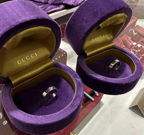 Кольца Gucci белое золото