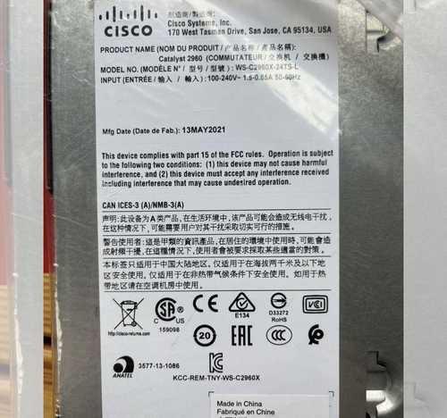 Коммутатор Cisco Catalyst WS-C2960X-24TS-L V05