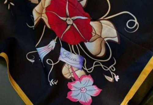 Платок gucci flora твилловый шелк италия