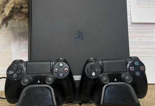 Sony PS4 slim 1tb подставка 2 джойстика игры