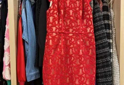 Дизайнерское платье красное 42