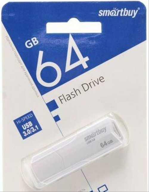 USB флешка Флешка 64 гб 3.0 Smartbuy clue White