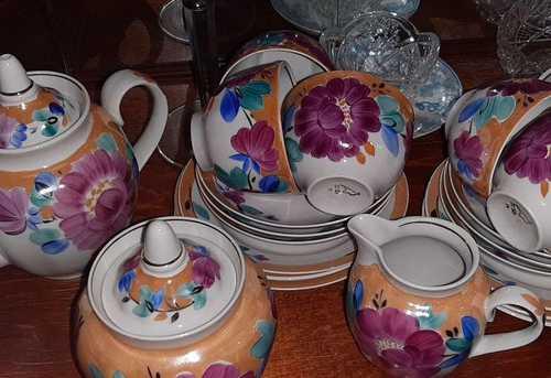 Чайный сервиз полный комплект Дулево Агашки Пион