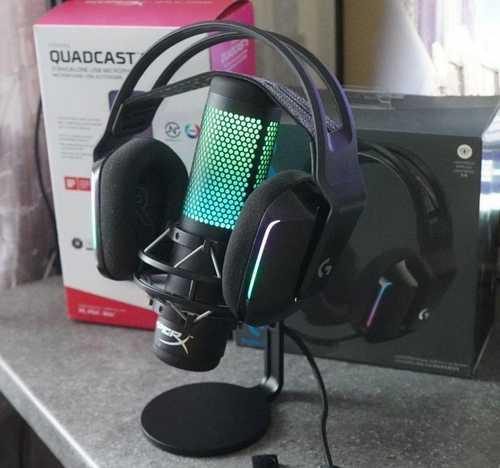 Игровой комплект hyperx quadcast+logitech g733