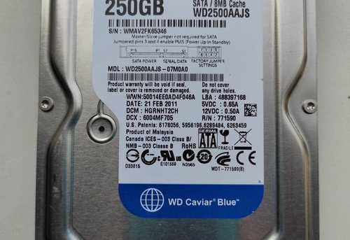 3,5" WD2500aajs 250Гб SATA-2, 100пр