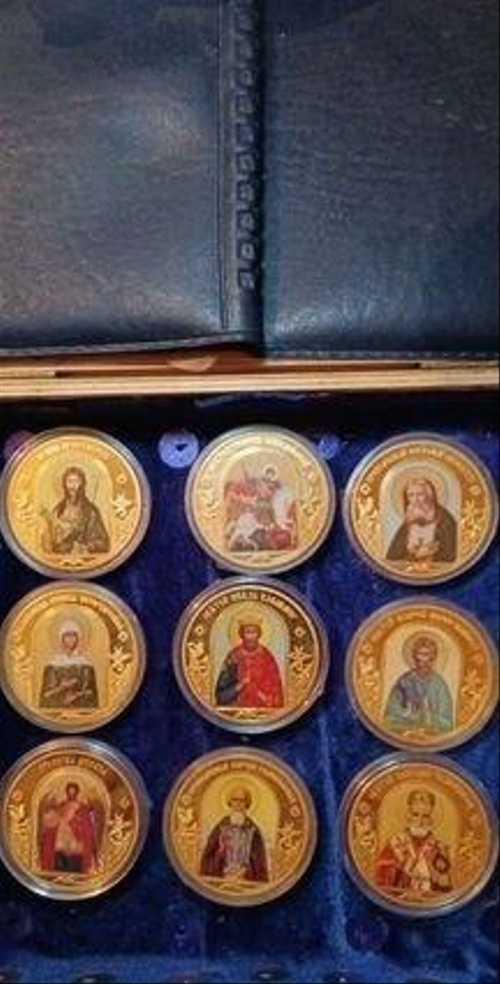 Медали редкие позолота999пр святыепокровителиросси