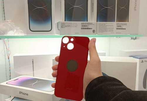 Заднее стекло на iPhone 13 mini (красный)