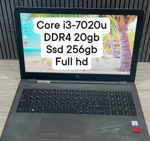 HP 20gb full hd core i3 7020u новый акб