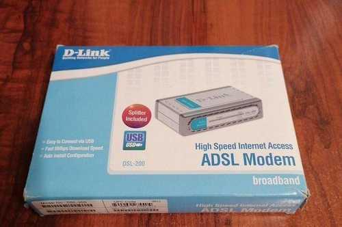 Модем D-Link DSL-200/ RU adsl USB Внешний модем